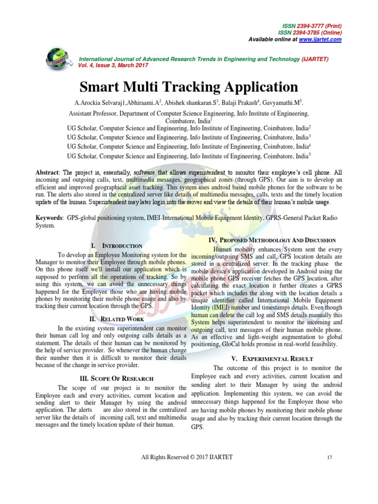 Smart Multi Tracking Application | PDF | Mobile Phones | Global ...