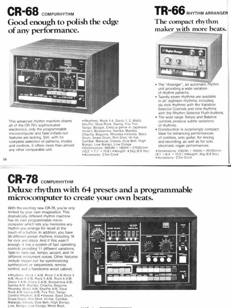 Roland Drum Machines 1981 PDF | PDF | Percussion Instruments | Music ...