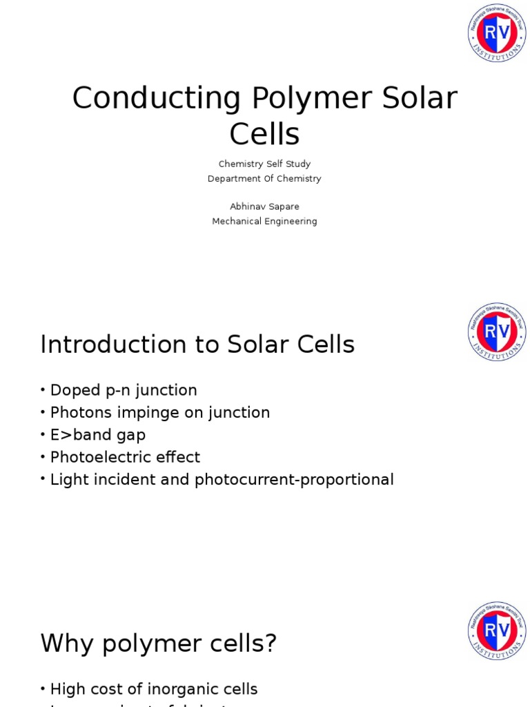 Polymer Solar Cells: Chemistry Insights | PDF | Chemistry | Materials ...