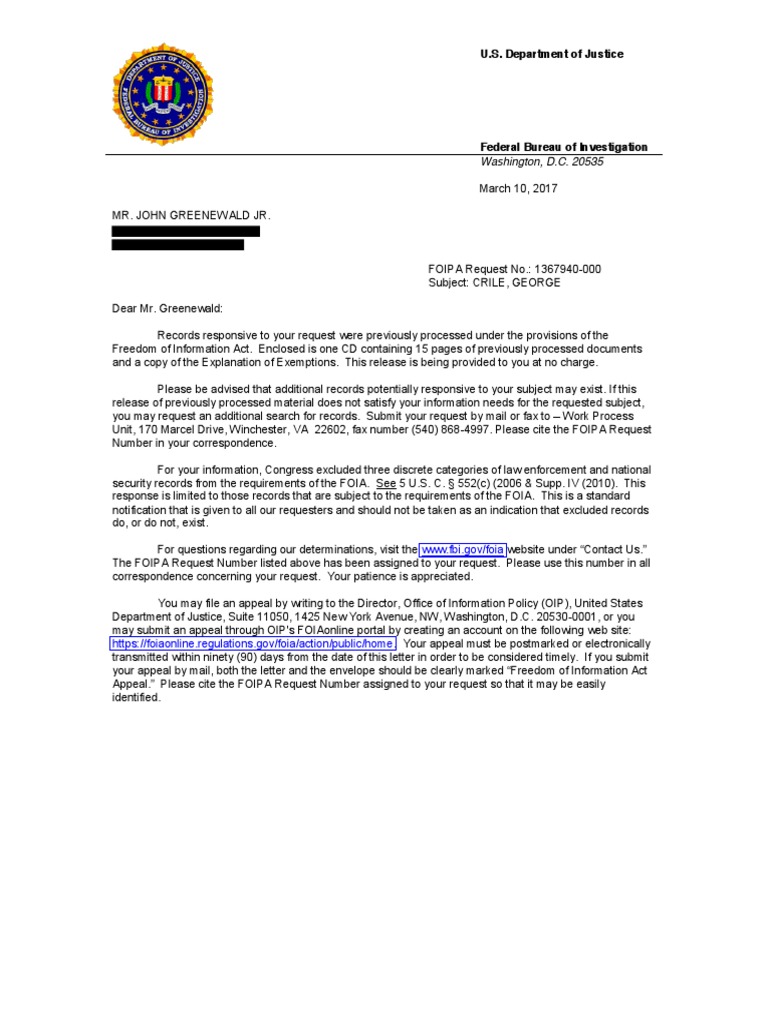 Crile, George | PDF | Freedom Of Information Act (United States ...