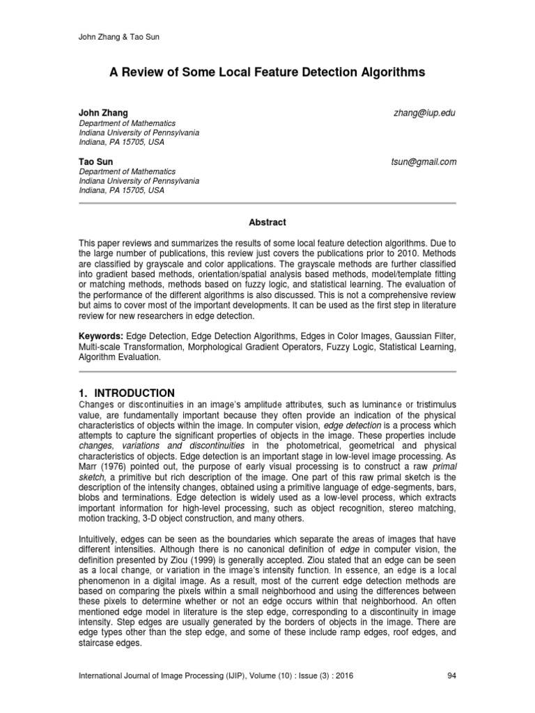 A Review of Some Local Feature Detection Algorithms | PDF | Wavelet ...