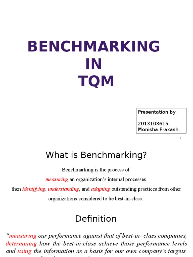 Benchmarking - TQM | Benchmarking | Business Process