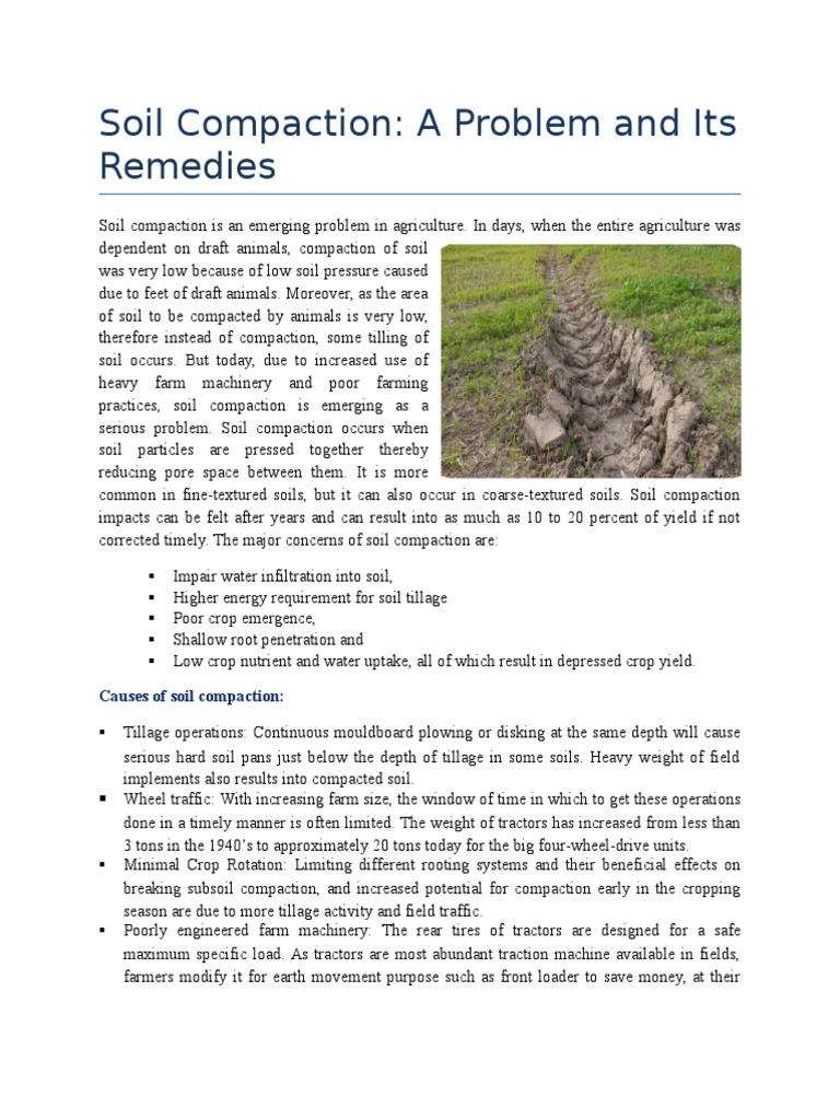 Soil Compaction: Causes and Solutions | PDF | Tillage | Soil