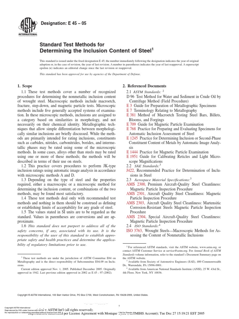 ASTM_E45.pdf | Forging | Steel