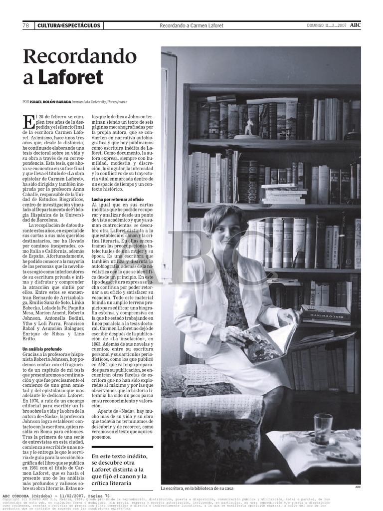 Laforec, C. - Artículo - Israel Rolón-Barada - Recordando A Laforet ...