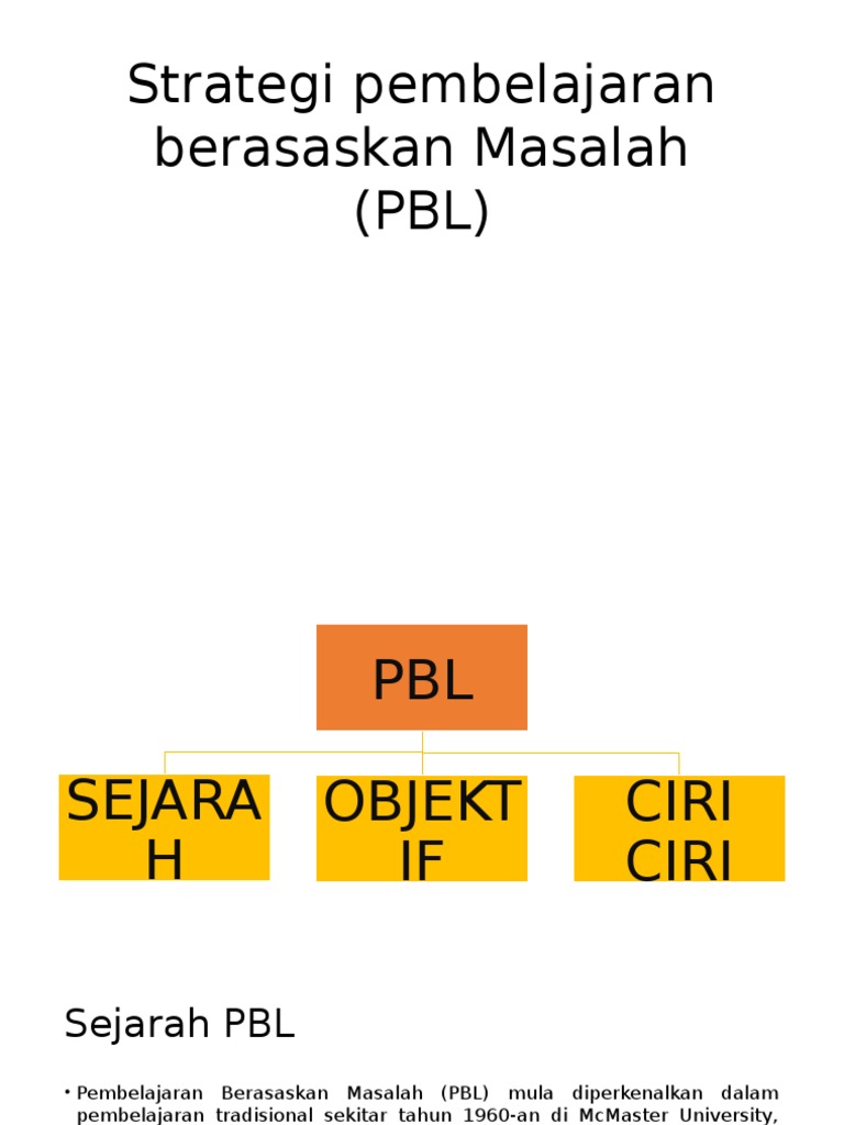 Strategi Pembelajaran Berasaskan Masalah PBL | PDF