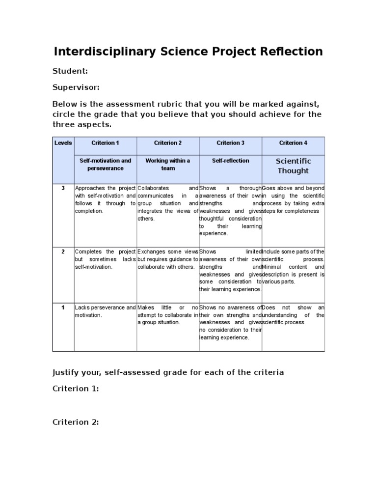 Interdisciplinary - Science Project Progress Rubric | PDF | Rubric ...