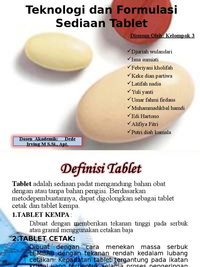 Teknologi Dan Formulasi Sediaan Tablet (MFI) | PDF