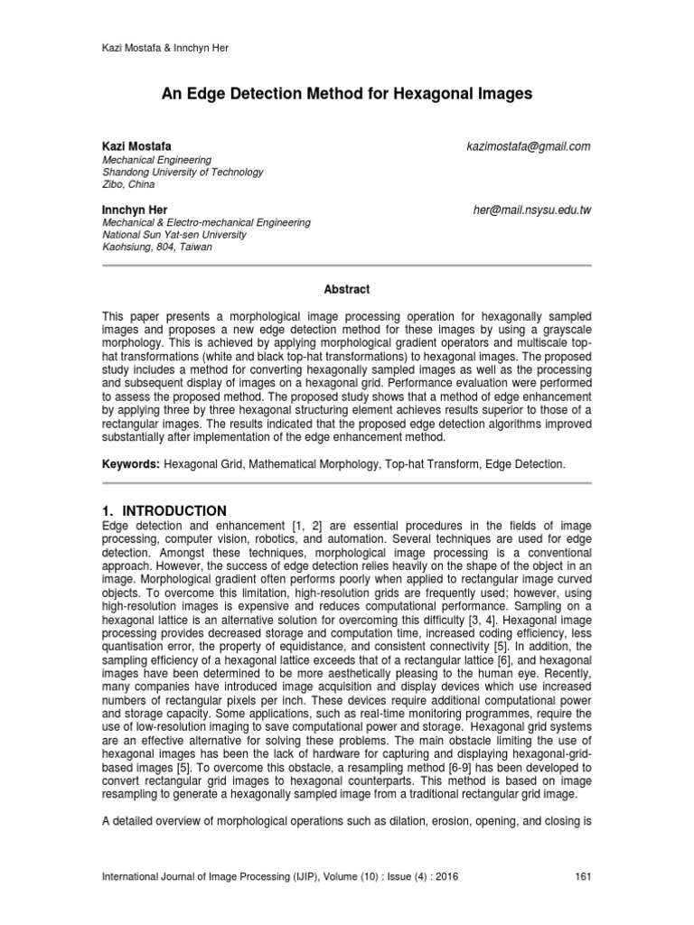 An Edge Detection Method For Hexagonal Images | PDF | Pixel ...