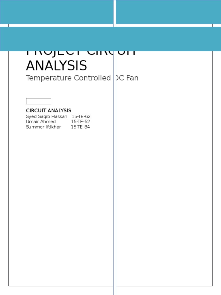 Project Circuit Analysis: Temperature Controlled DC Fan | PDF ...