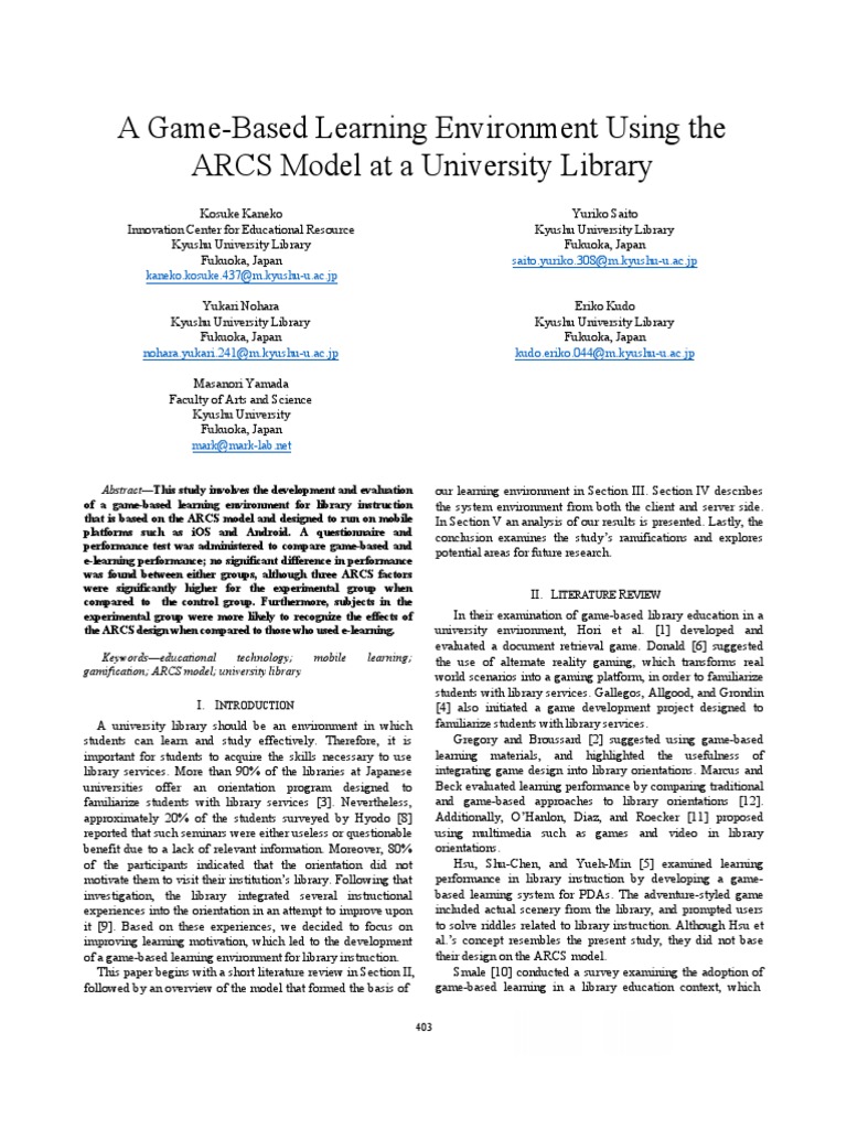 A Game-Based Learning Environment Using PDF | PDF | Web Application ...