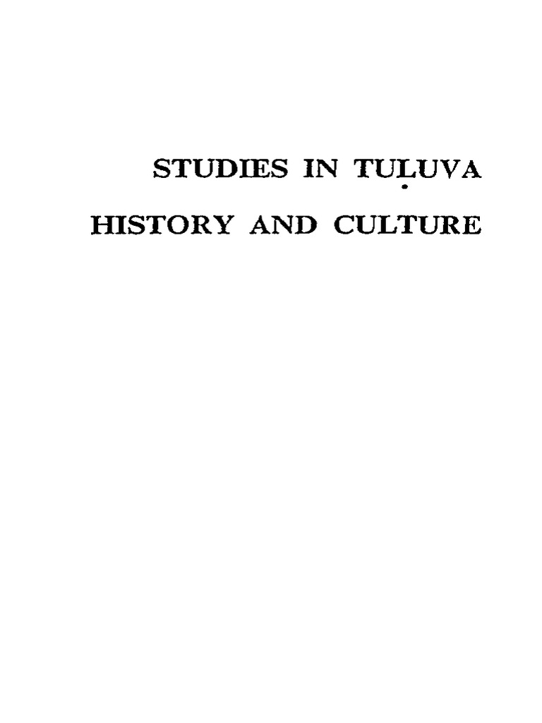 Studies in Tuluva History and Culture | PDF