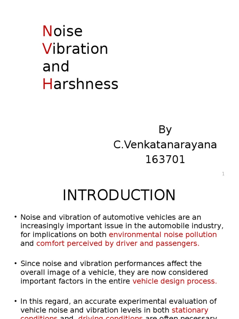 NVH Techniques for Analyzing Vehicle Noise, Vibration and Harshness ...