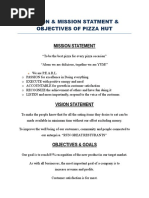 Pizza Hut Mission, Vision, and Values | PDF