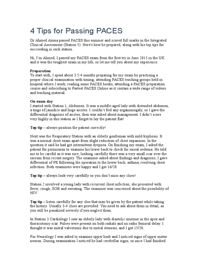 Paces | PDF | Neurology | Test (Assessment)