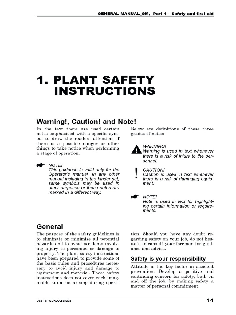 Plant Safety Instructions PDF | PDF | Battery (Electricity) | Noise