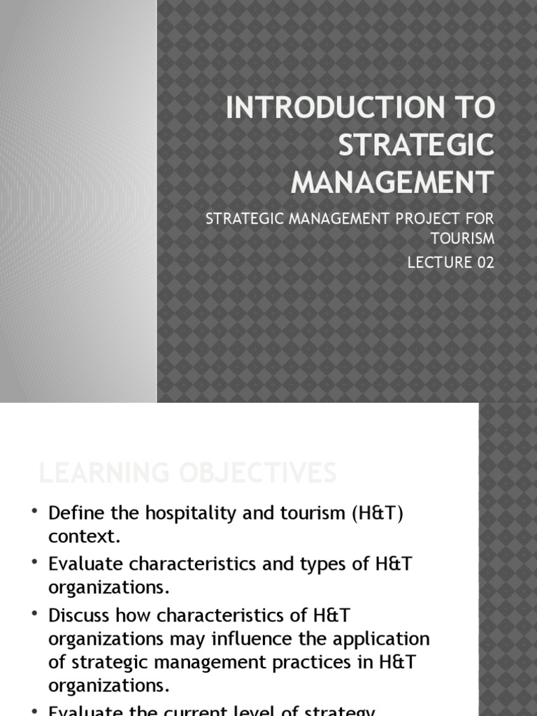 Strategic Management Project For Tourism 2564 | PDF | Strategic ...