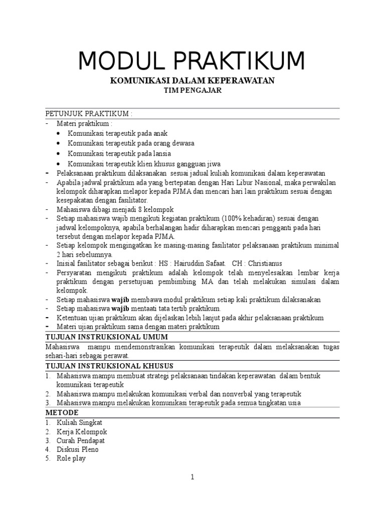 Modul Praktikum | PDF | Kesehatan Holistik