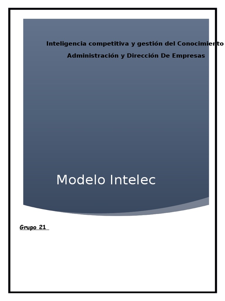 Modelo Intelect | PDF | Capital (economía) | Conocimiento administrativo
