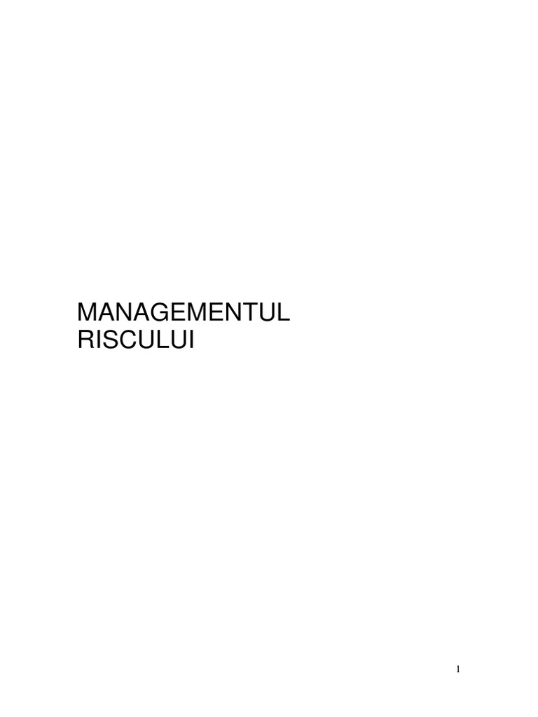 Managementul Riscului PDF | PDF