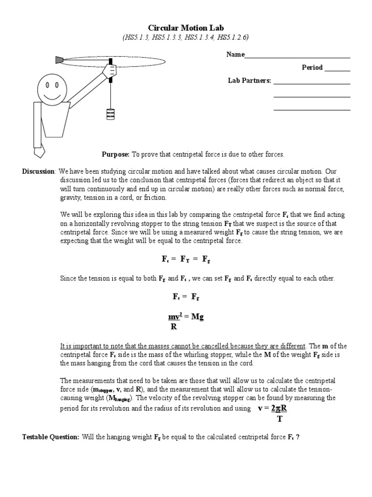 Circular Motion Lab | PDF
