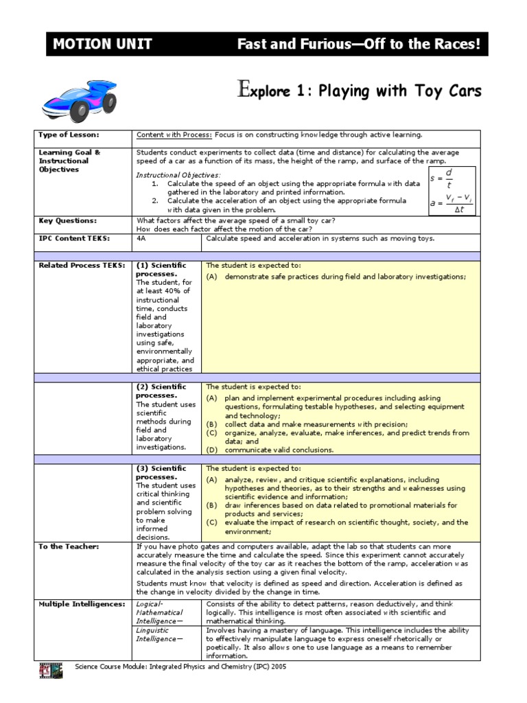Cars Physics PDF | PDF | Intelligence | Speed