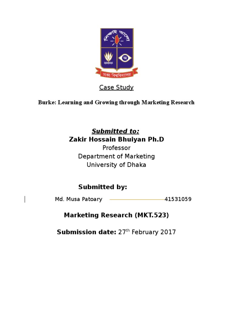 Burke Marketing Research Case Study | PDF