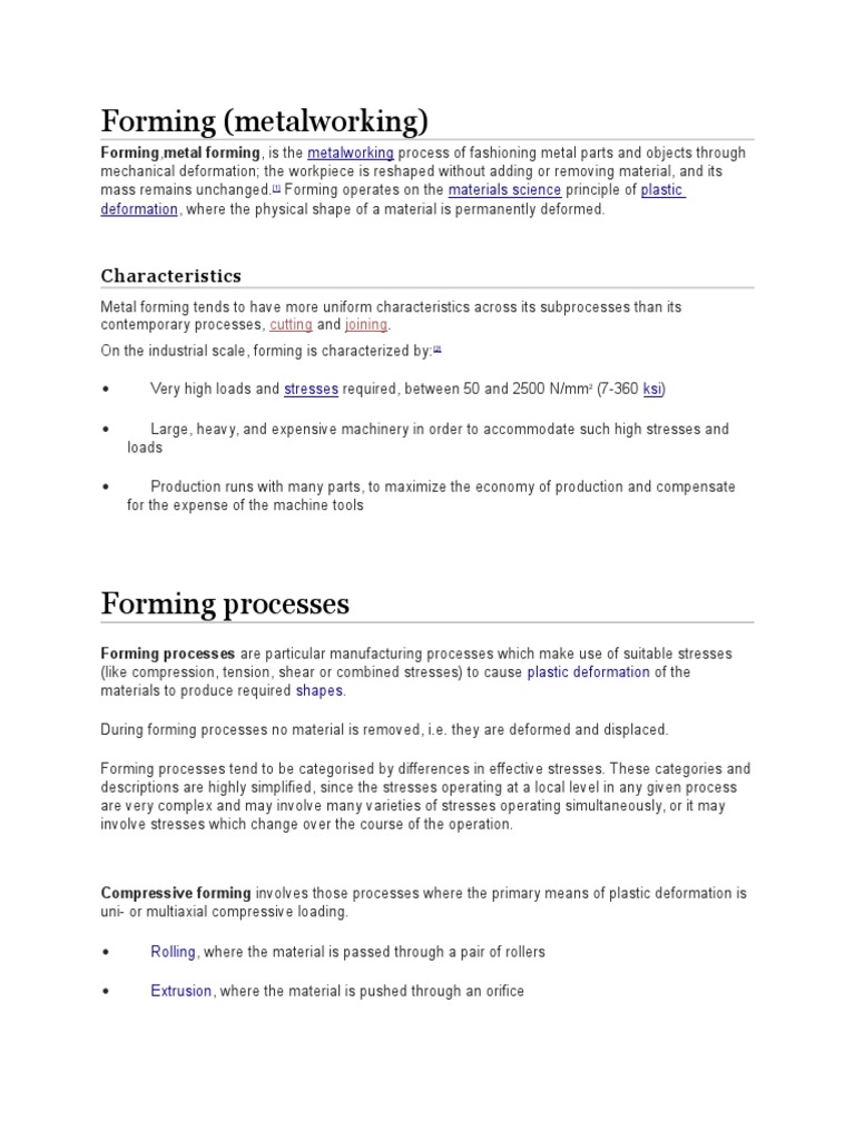 Forming Process Report | PDF | Plasticity (Physics) | Continuum Mechanics