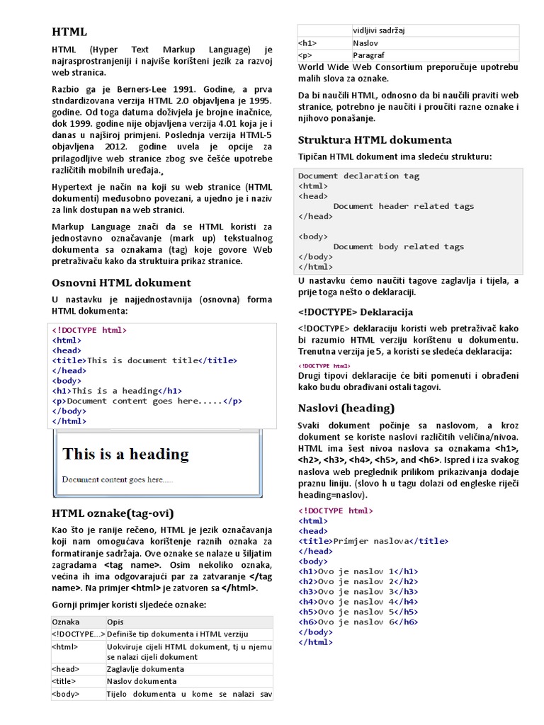 HTML Moja Skripta | PDF