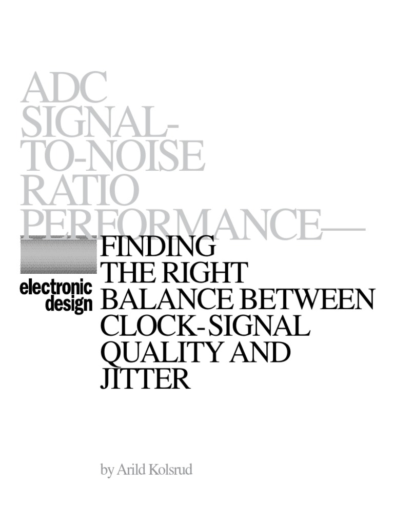 ADC Jitter and SNR Optimization | PDF | Analog To Digital Converter ...