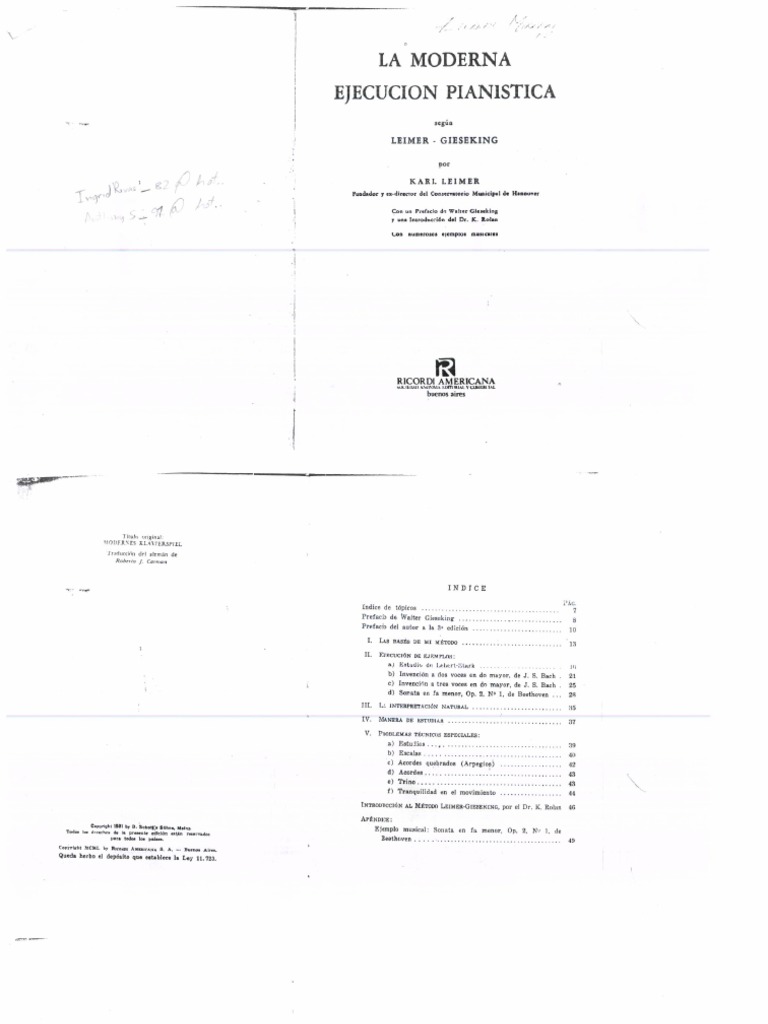 La Moderna Ejecución Pianística - Karl Leimer | PDF
