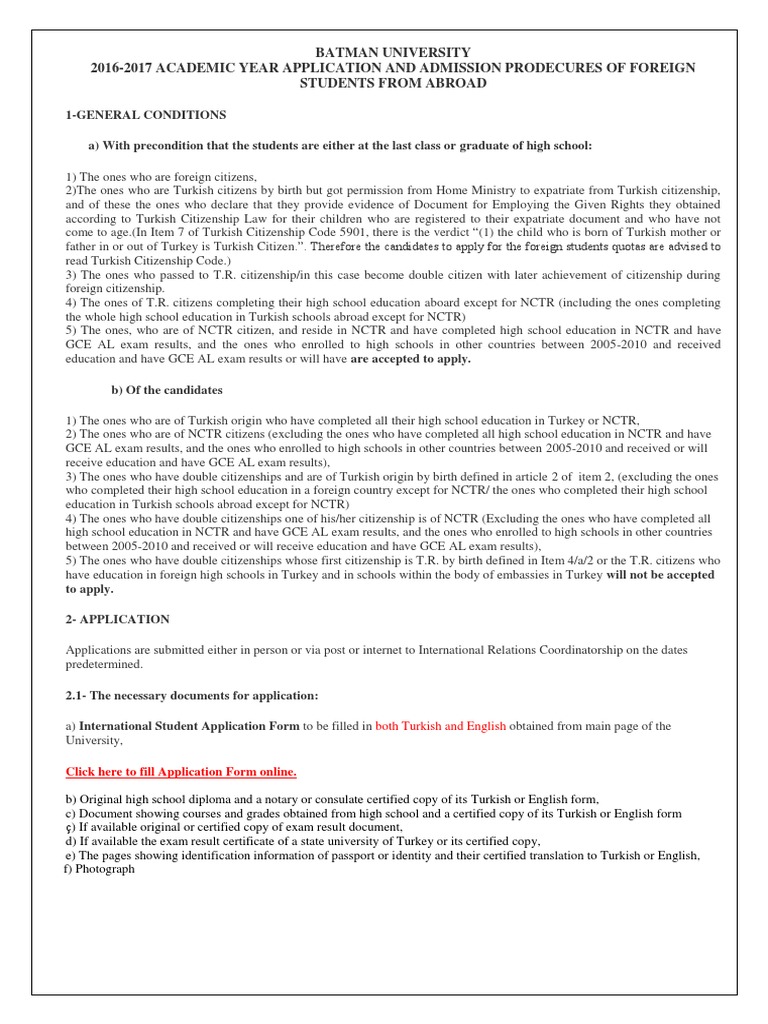 Batman University 2016-2017 Academic Year Application and Admission ...