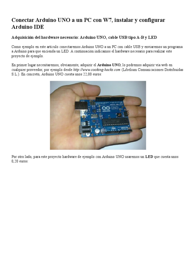 Conectar Arduino UNO A Un PC Con W7 | PDF | Arduino | Microsoft Windows