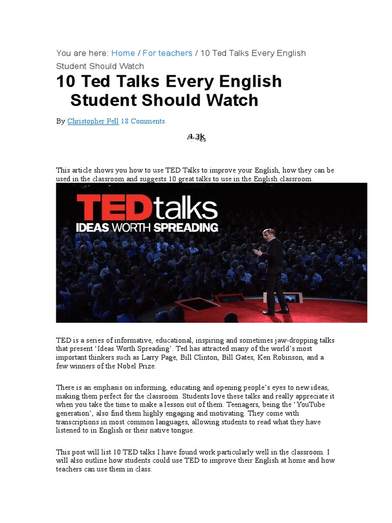 How To Use TED Talks | PDF | Creativity | English Language