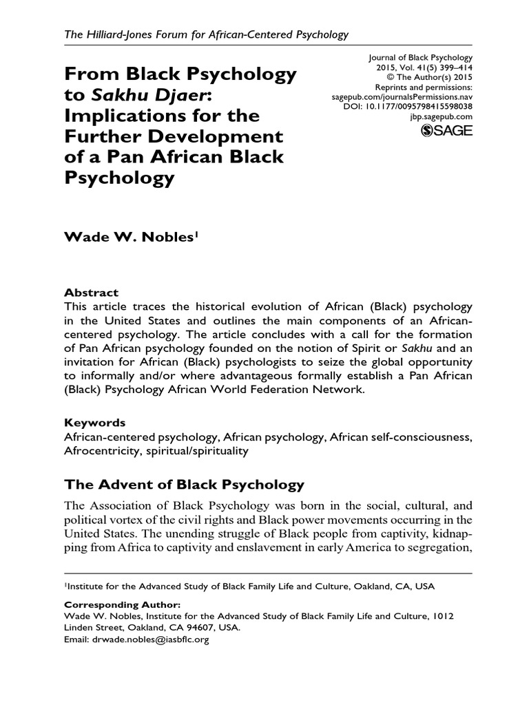 Sakhu | PDF | Afrocentrism | Psychology