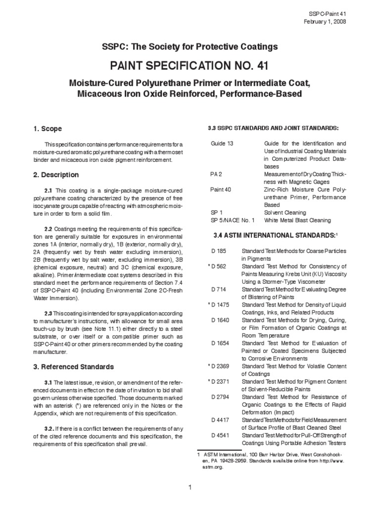 Sspc - Paint 41 PDF | Paint | Specification (Technical Standard)