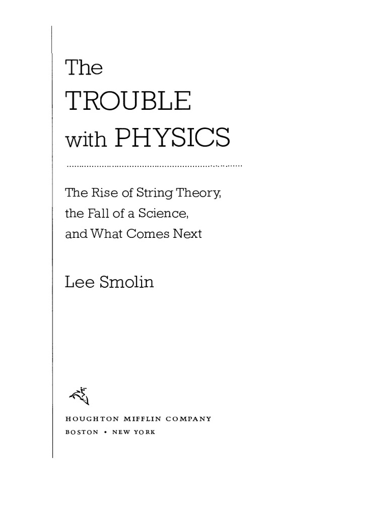 (Lee Smolin) The Trouble With Physics PDF | PDF | Languages | Language ...