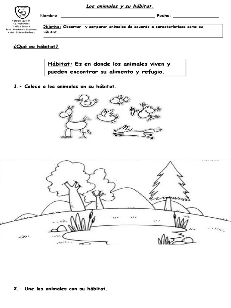 Actividades de Hábitat para Primer Básico | PDF | Relaciones personales ...