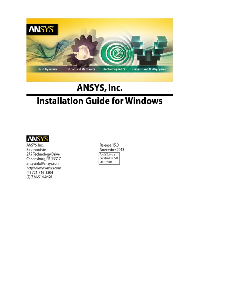 ANSYS, Inc. Installation Guide For Windows | PDF | Installation ...