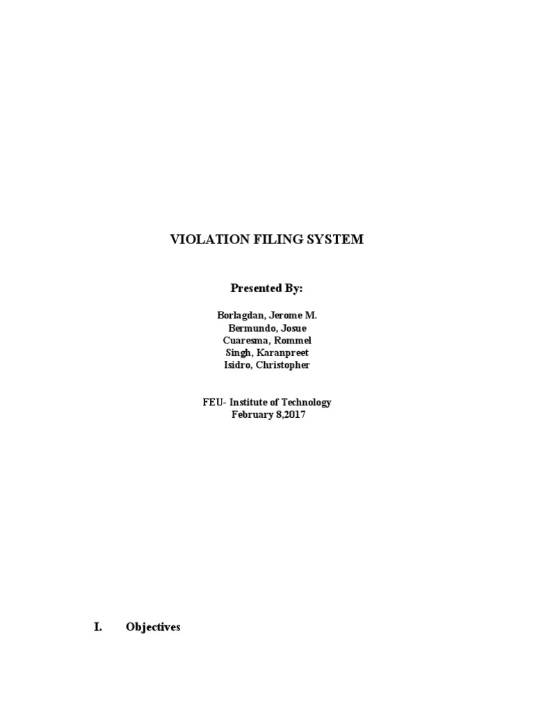 Violation Filing System | PDF