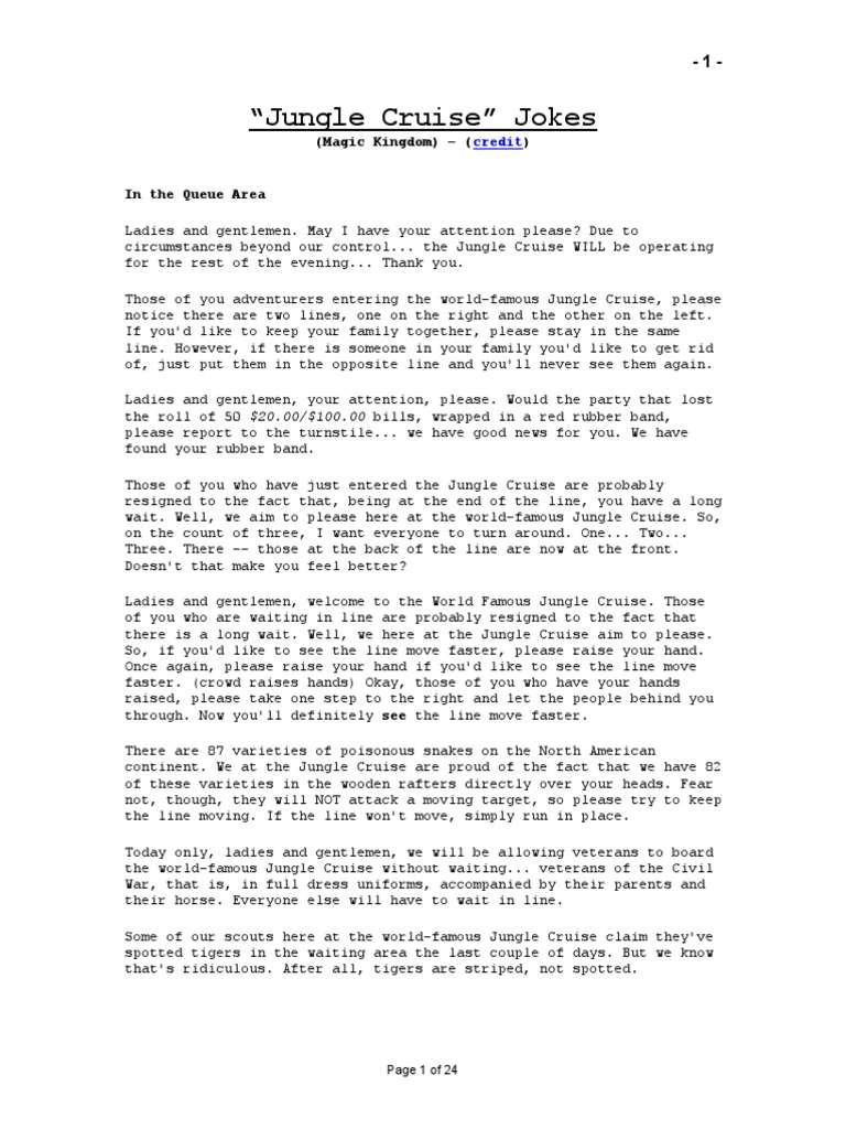 Script-Jungle Cruise | PDF | Elephant | Tiger