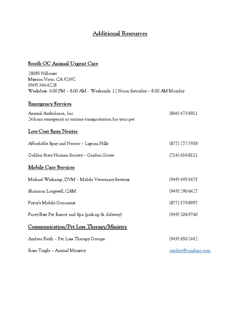 Additional Resources Pdf