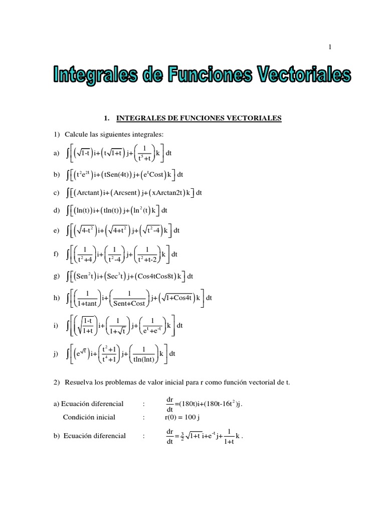 Integrales VECTORIALES | PDF | Integral | Aceleración