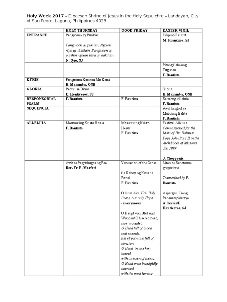 Holy Week | PDF | Easter | Hymns