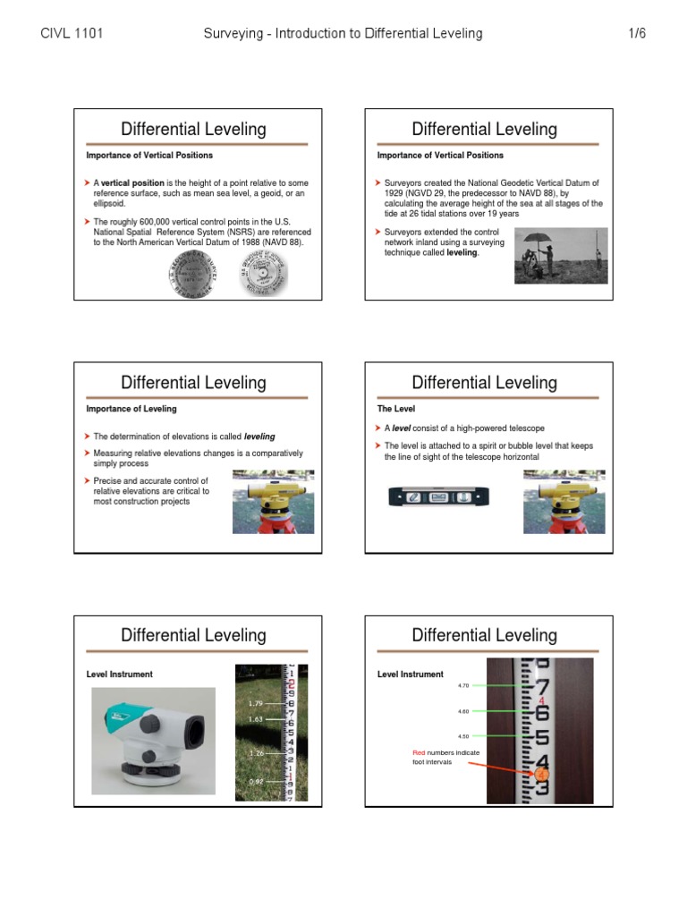 Surveying 4 Leveling | PDF | Surveying | Geomatics