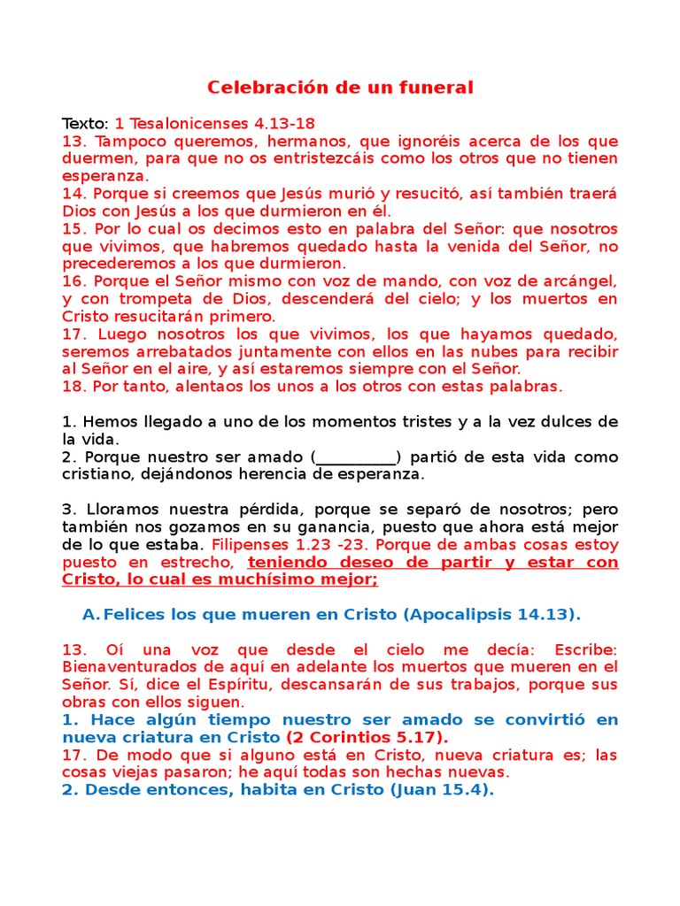 Celebración de un funeral