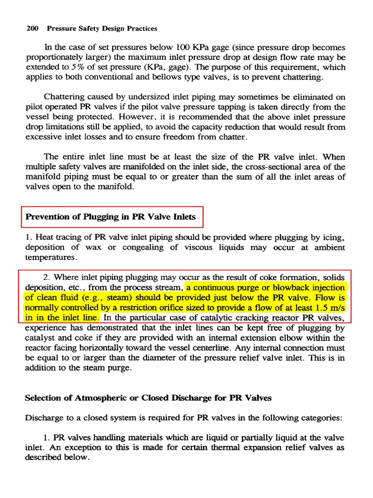 Prevention of PRV Inlet Line Blockage | PDF