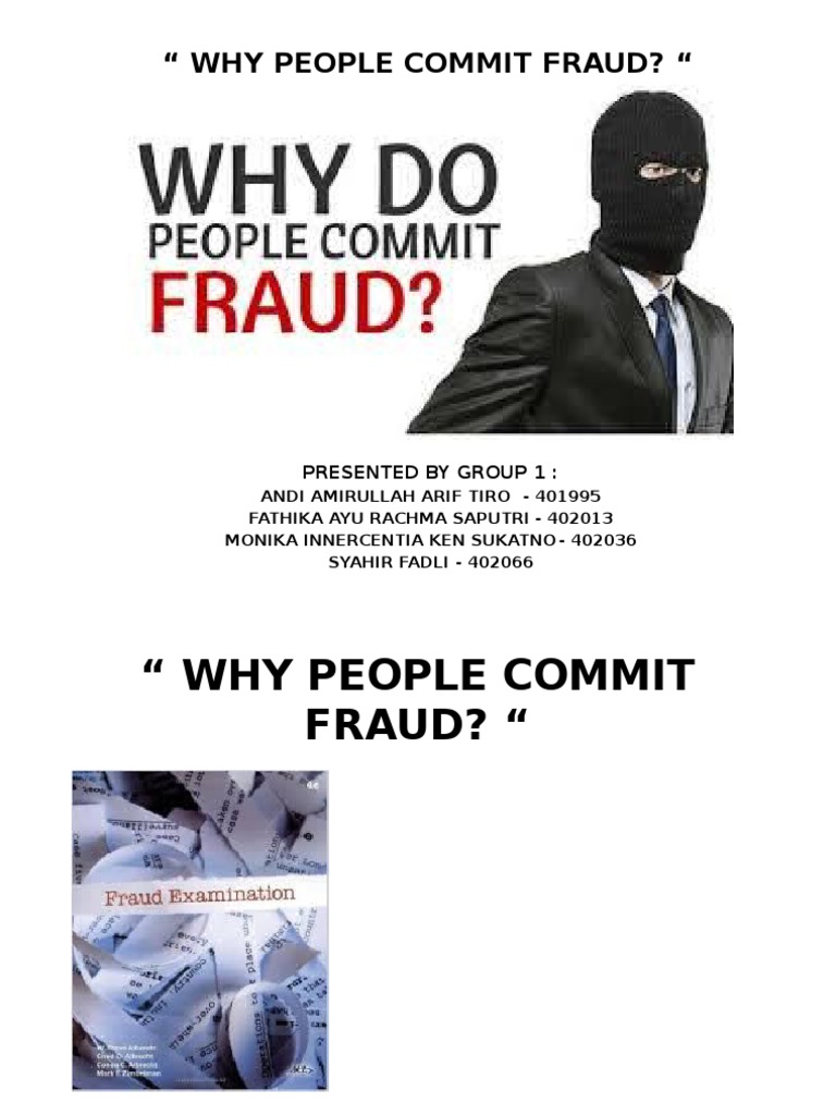 Why People Commit Fraud | PDF