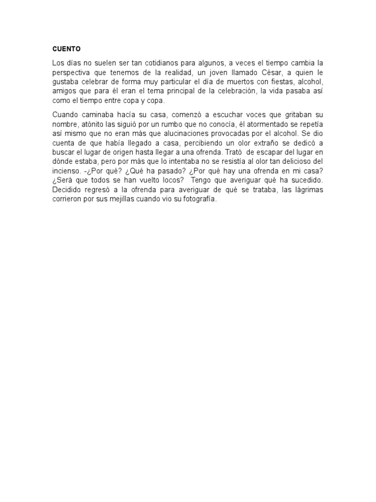 Cuento Inventado Por El Día de Los Muertos. | PDF