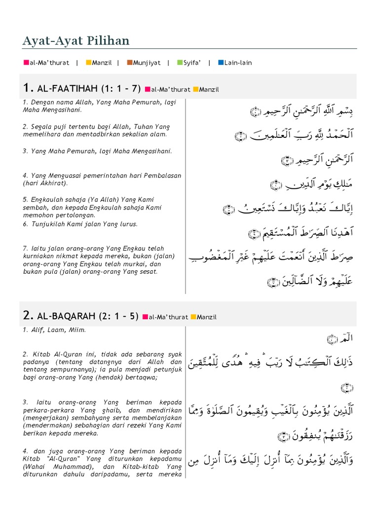 Ayat Ayat Pilihan PDF | PDF